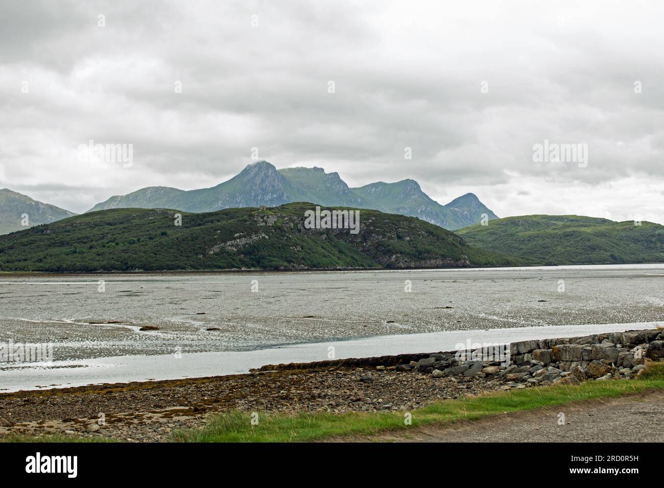 Misty mountainous scenery on the NC500 coastal route through the ...