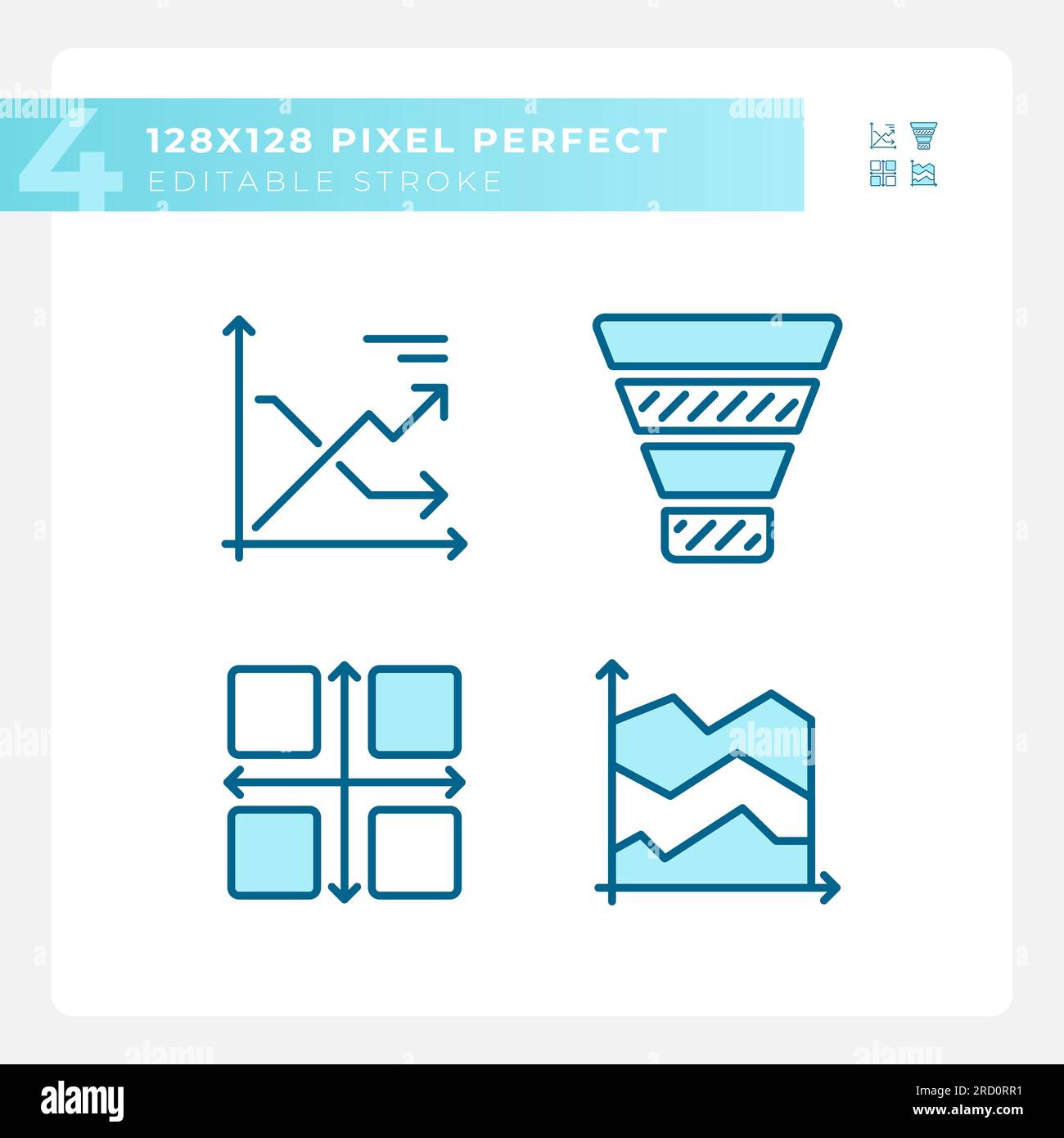 Marketing charts light blue icons Stock Vector Image & Art - Alamy