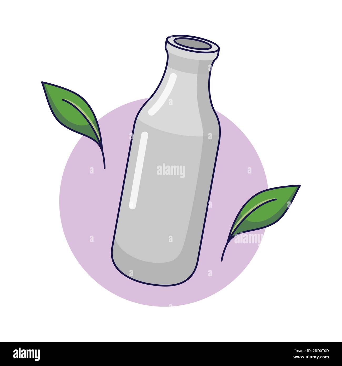 Reusable glass milk bottle. Sustainable lifestyle, zero waste ...