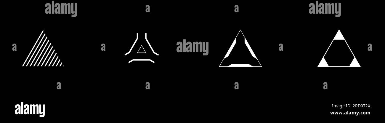 Cyberpunk style triangle aim set, HUD cyber targets Stock Vector Image ...