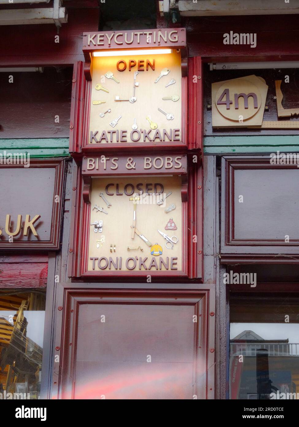 Views about and around a traditional British hardware shop with goods ...