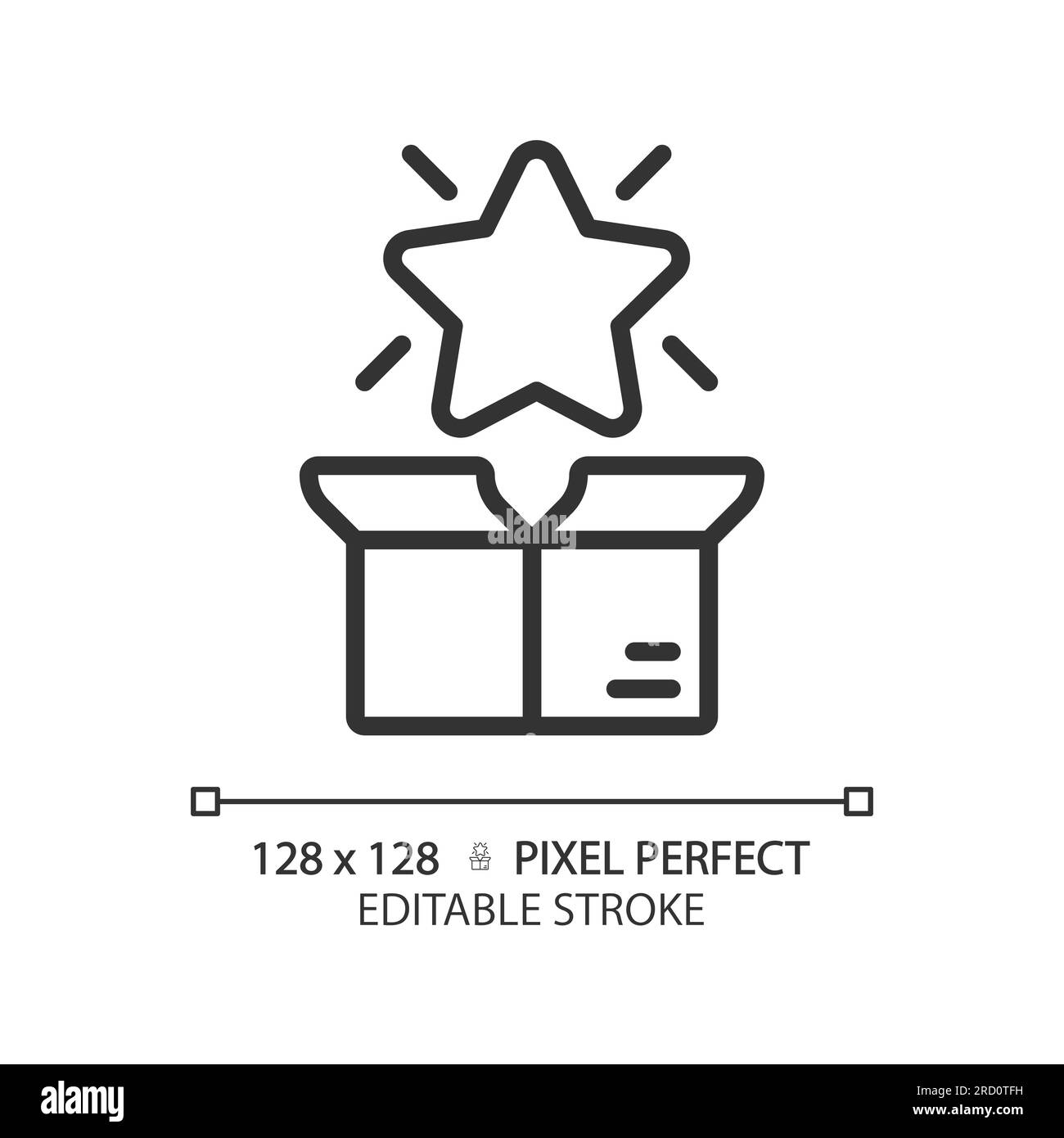 2D customizable star over box linear icon Stock Vector Image & Art - Alamy