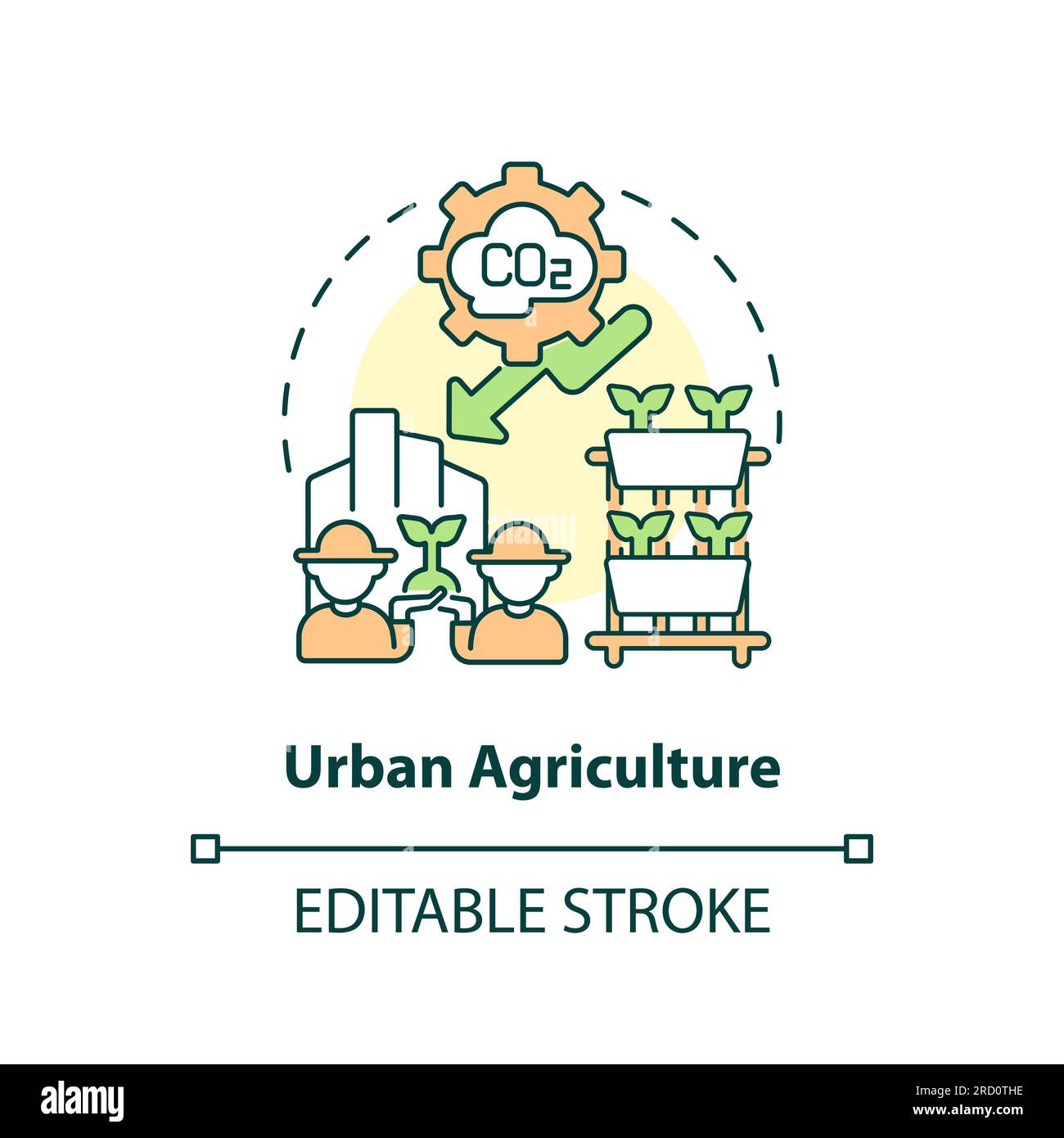 Thin line editable urban agriculture icon concept Stock Vector Image & Art - Alamy