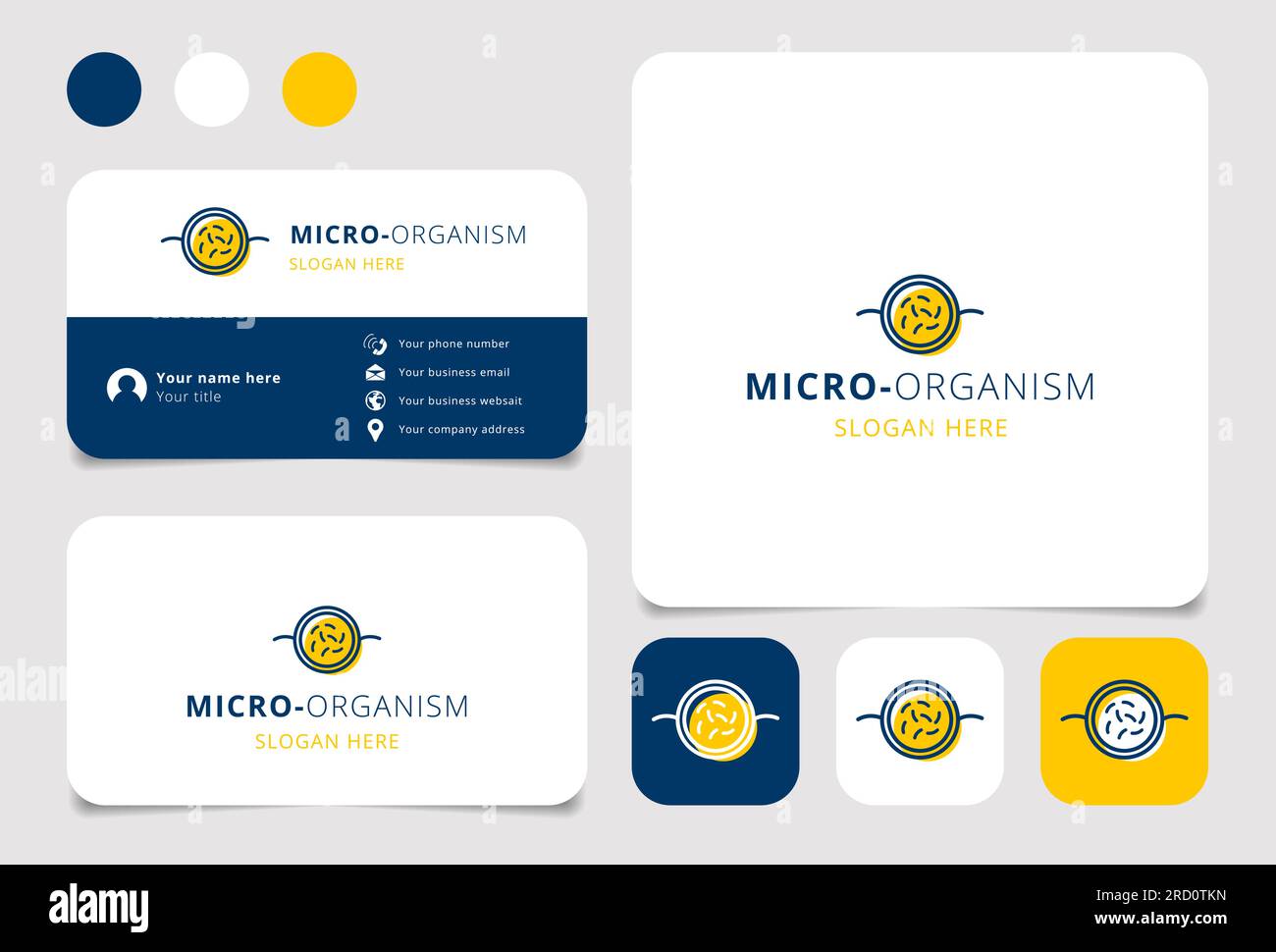 Micro-organism logo design with editable slogan. Branding book and ...