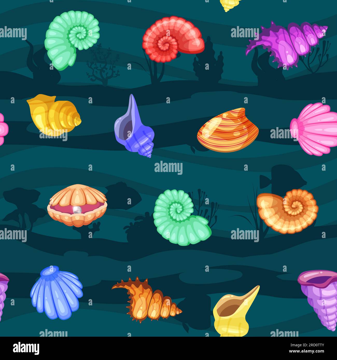 Seashell seabed Stock Vector Images - Alamy