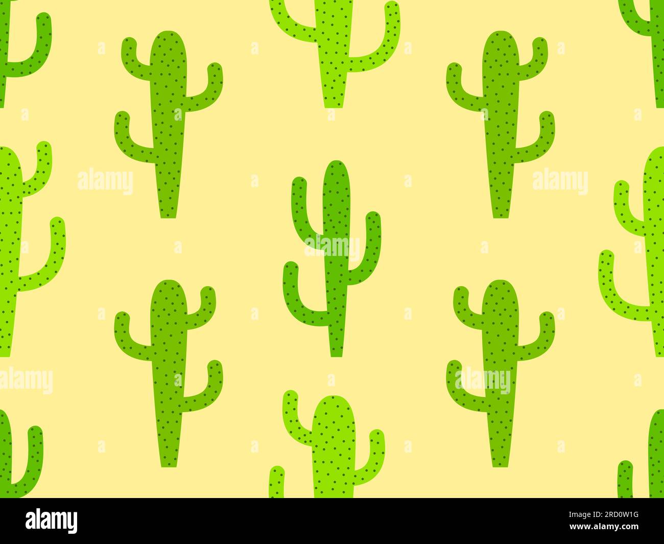 Cactus seamless pattern. Desert cactus Carnegiea. Green cactuses with ...