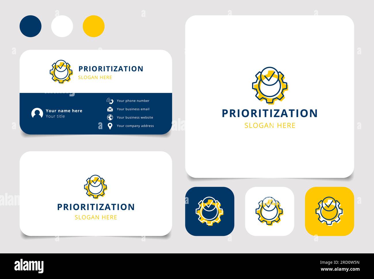 Prioritization logo design with editable slogan. Branding book and ...