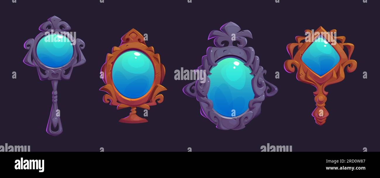 Magic spooky princess vintage frame mirror cartoon halloween ...