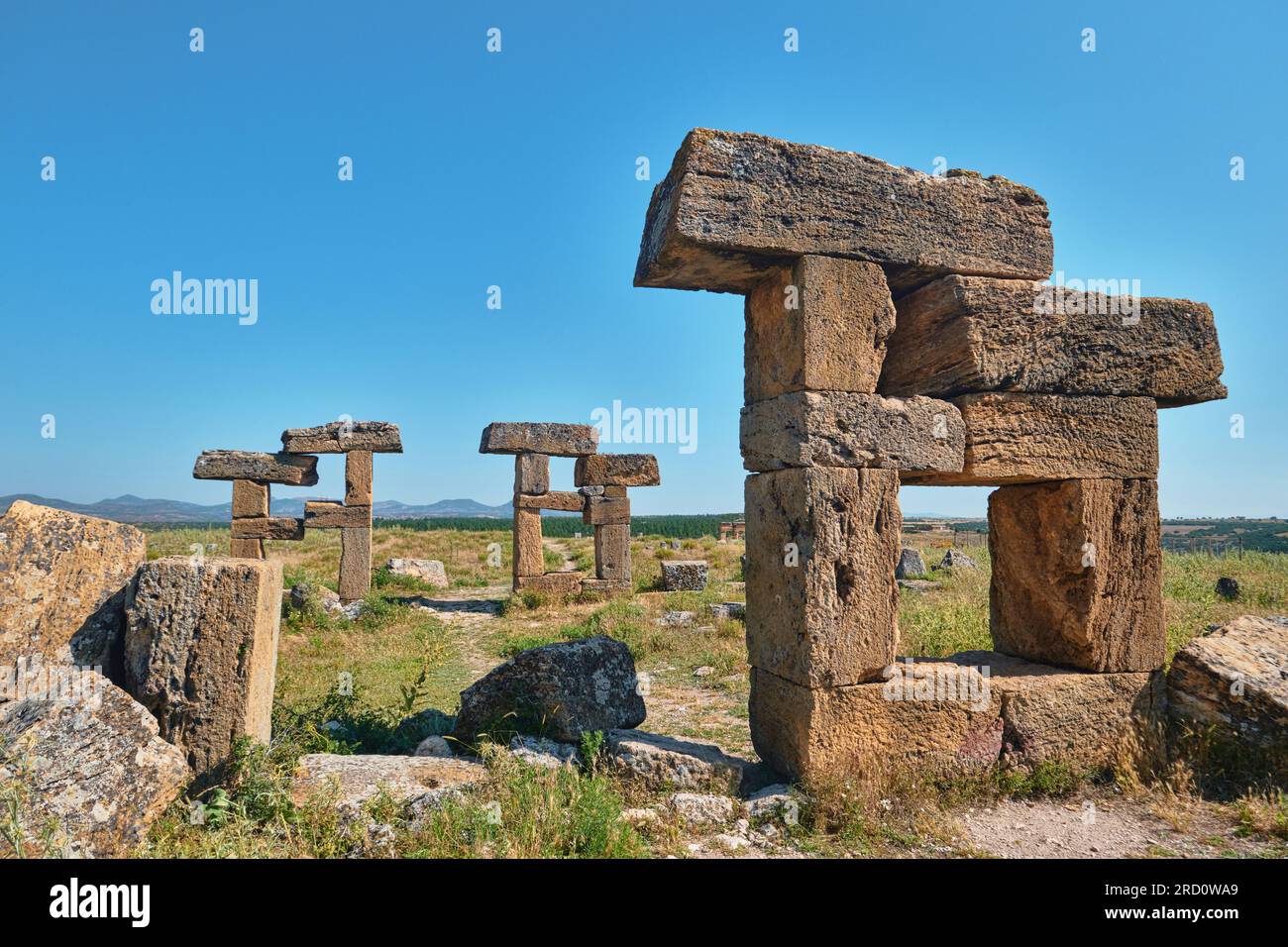 Usak, Turkey - July 14, 2023: Architectural remains in Ancient city of ...