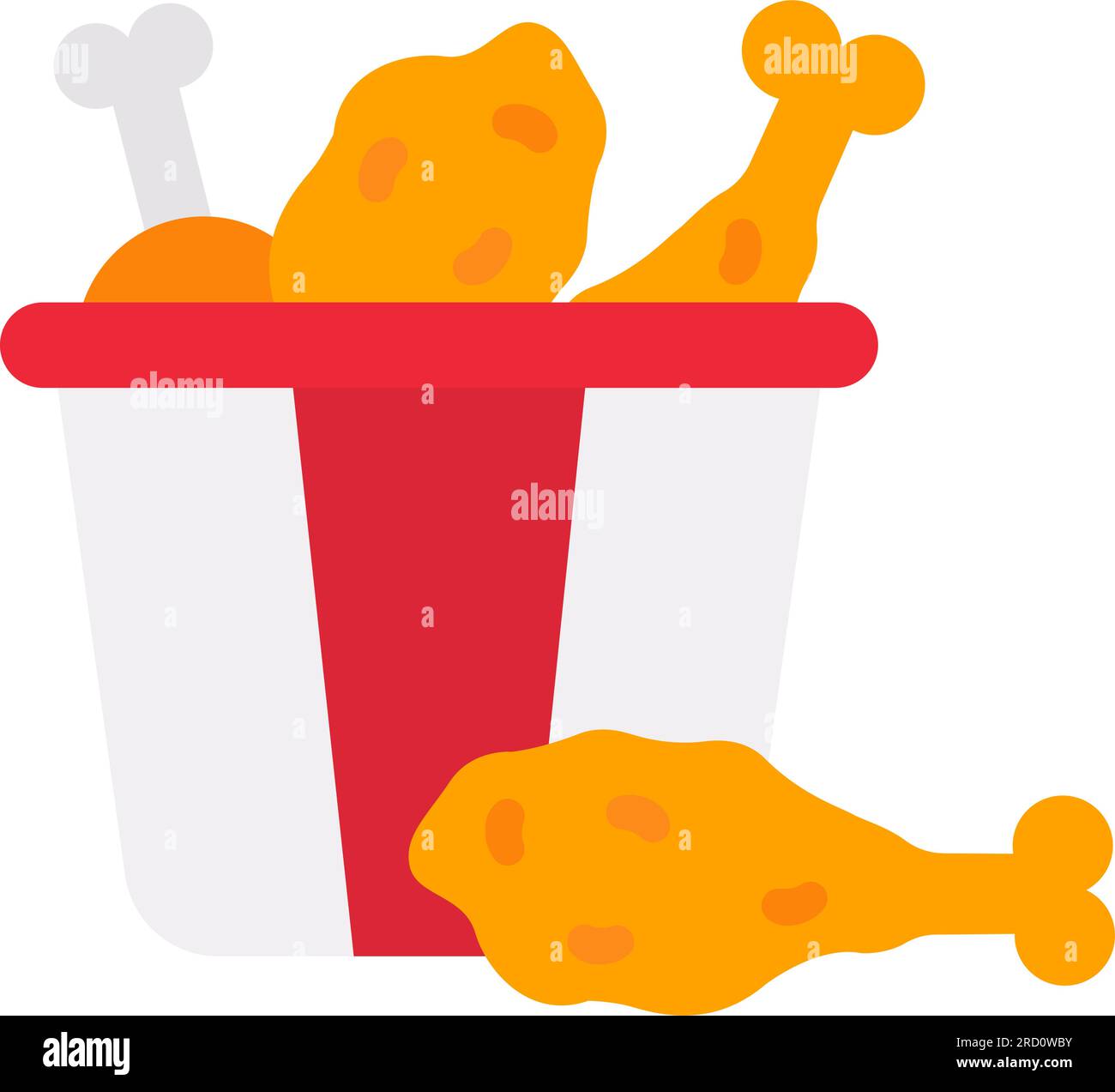 Chicken Piece Bucket Icon Image Stock Vector Image & Art - Alamy