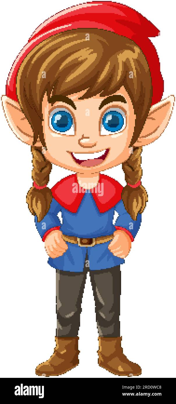 Cute elf cartoon character isolated illustration Stock Vector Image ...