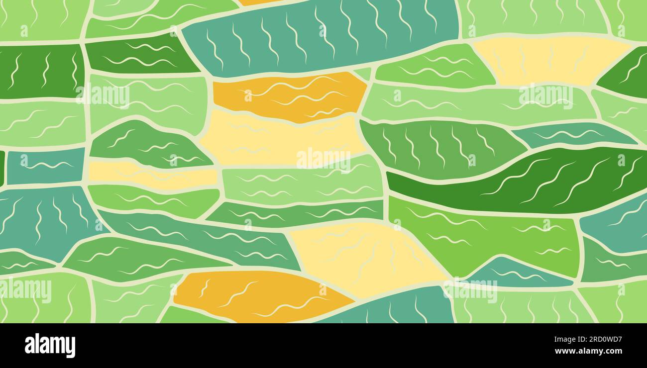 Bird's eye view of the agricultural landscape. Flat style vector ...