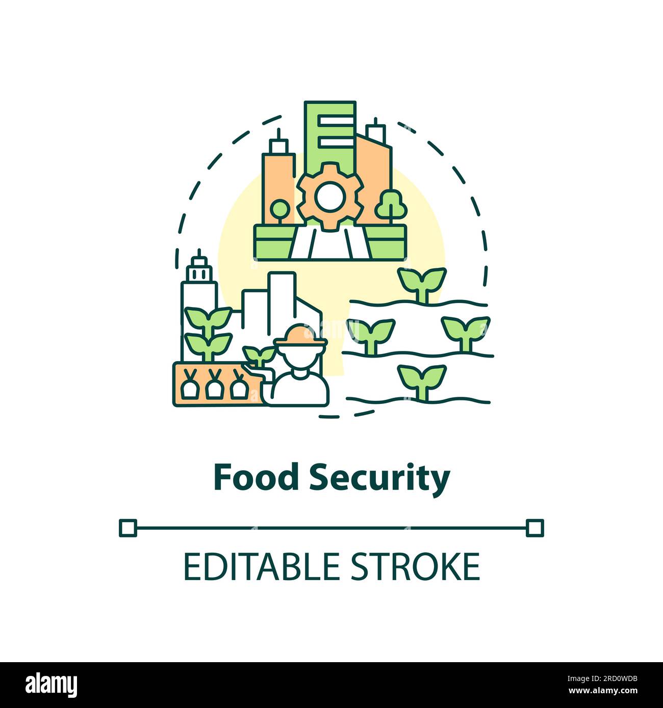 Thin line editable food security icon concept Stock Vector Image & Art - Alamy