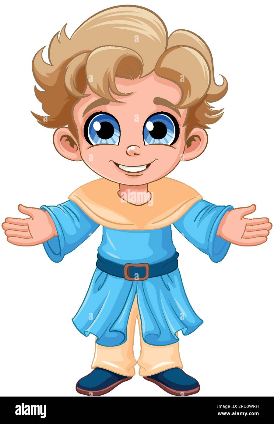 Young Saint medieval cartoon character illustration Stock Vector Image ...