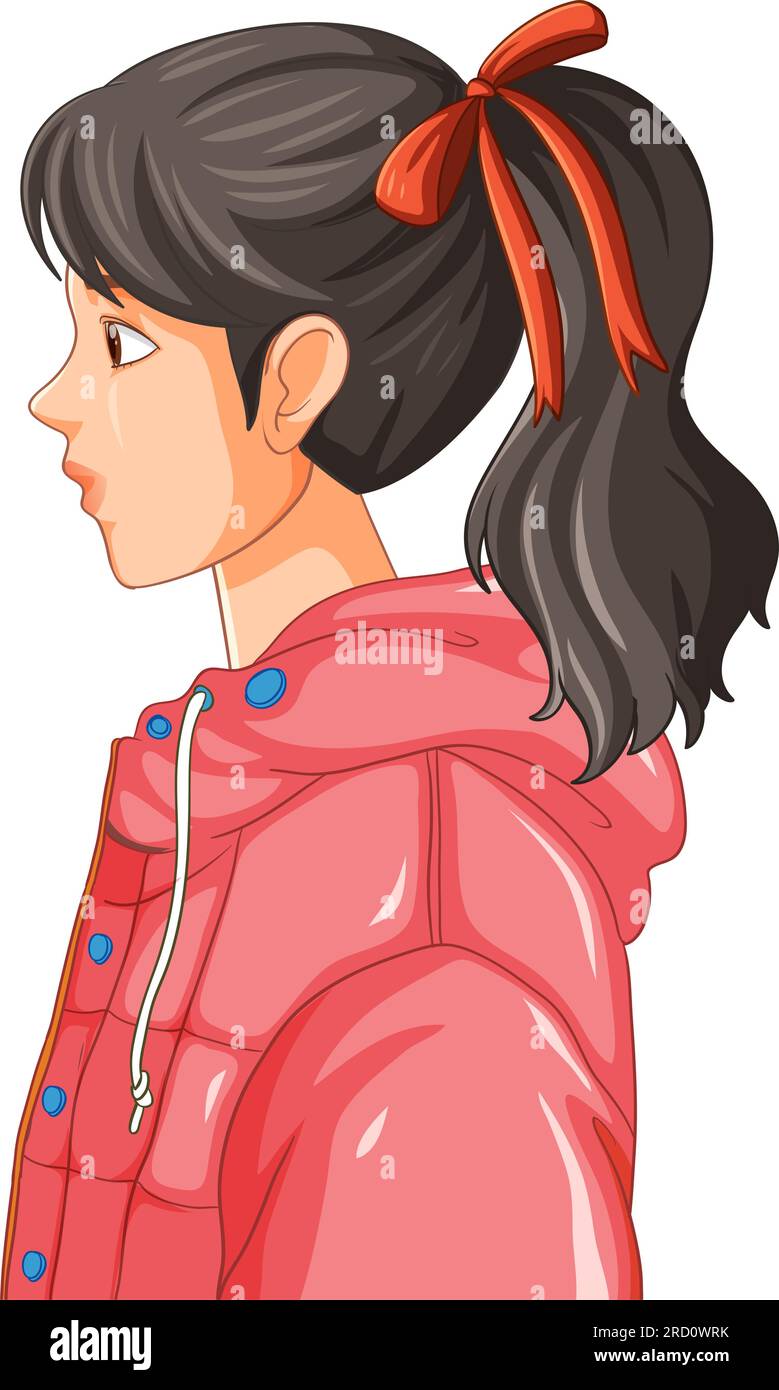 Side of teen woman cartoon illustration Stock Vector Image & Art - Alamy