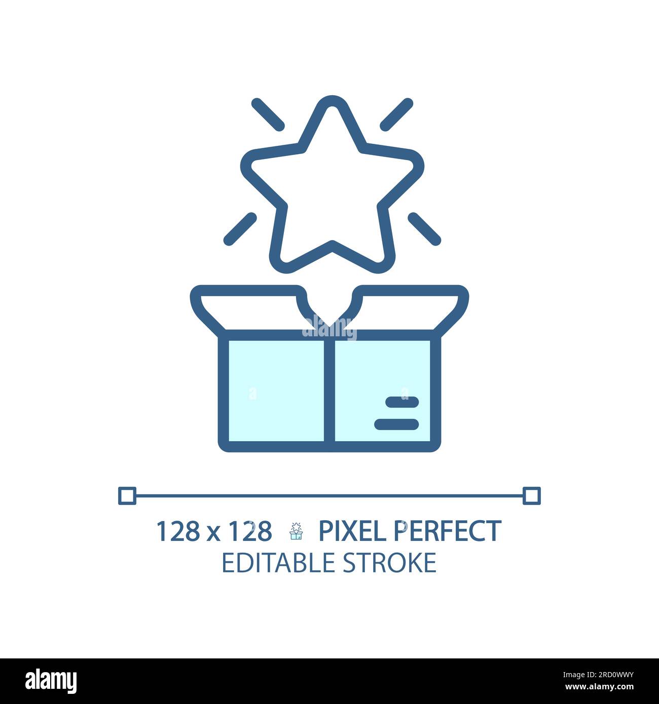 2D customizable star over box linear icon Stock Vector Image & Art - Alamy