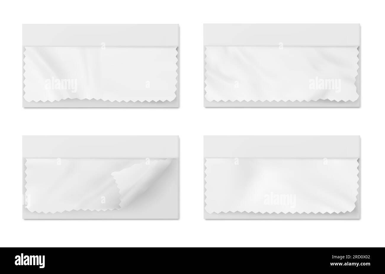 Set of realistic blank fabric swatches isolated on white background ...