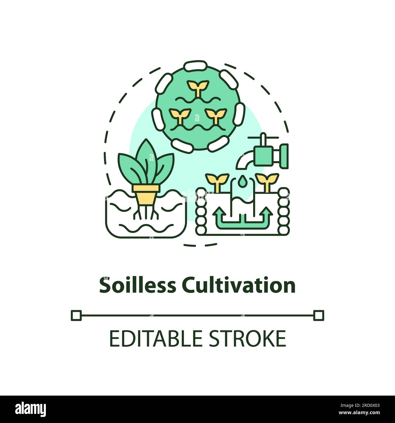 Thin line editable soilless cultivation icon concept Stock Vector Image & Art - Alamy