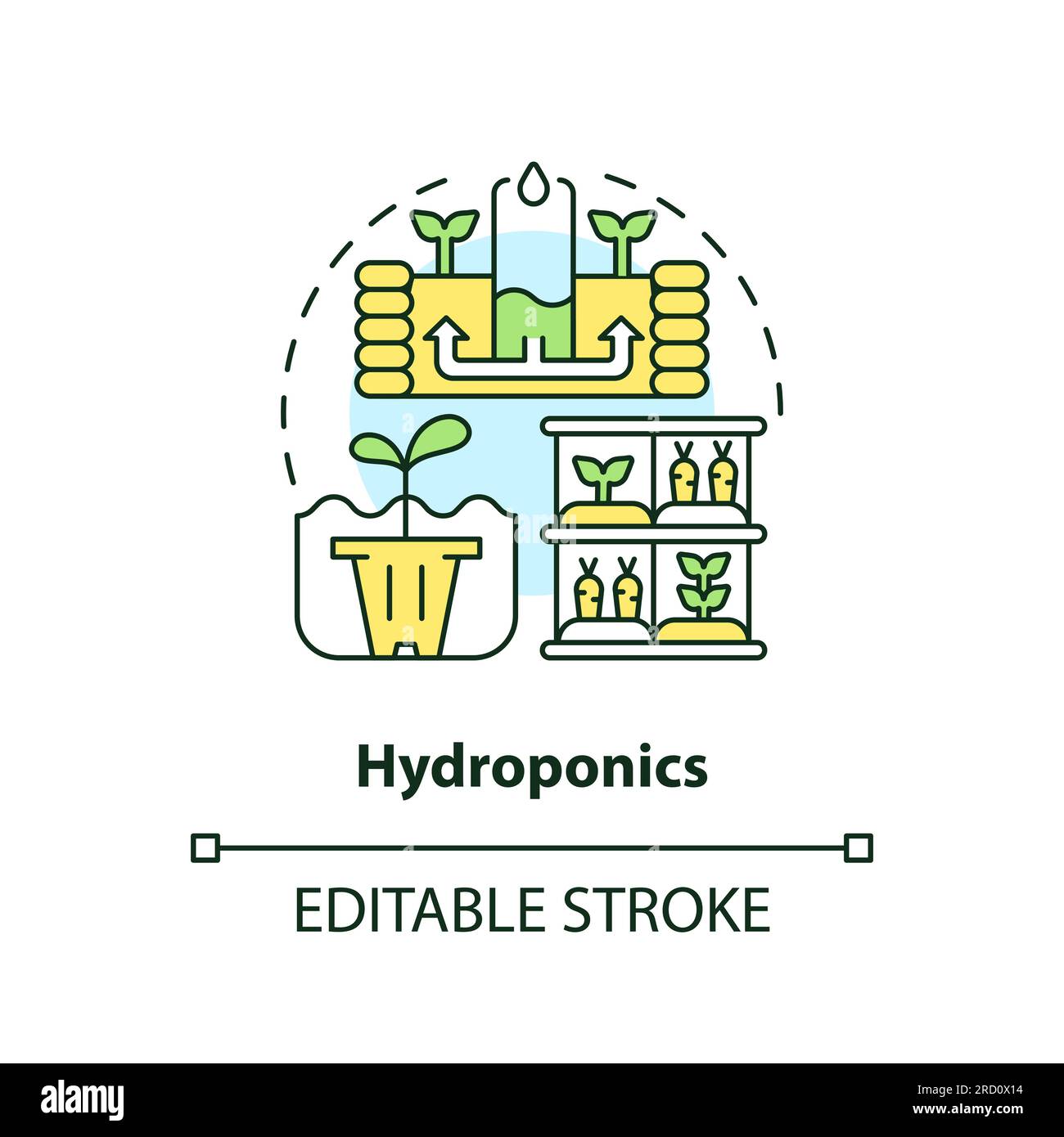 Thin line editable hydroponics icon concept Stock Vector Image & Art - Alamy