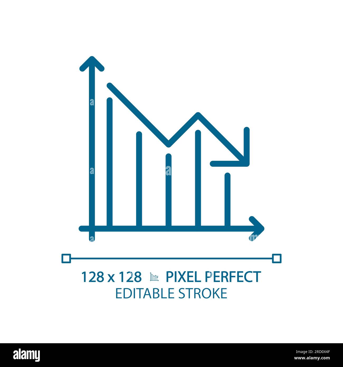 Blue sign decrease chart symbol hi-res stock photography and images - Alamy