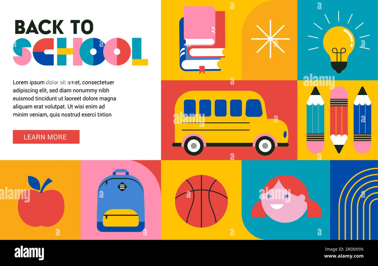 Back to school, geometrical modern style design. Back to school sale ...