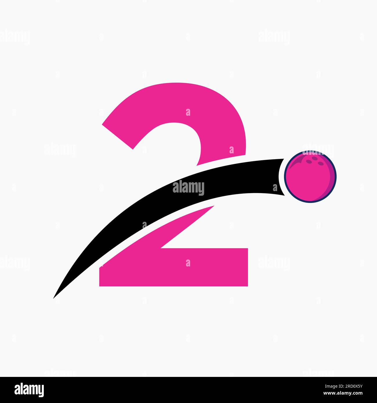 Letter 2 Bowling Logo. Bowling Ball Symbol With Moving Ball Icon Stock ...