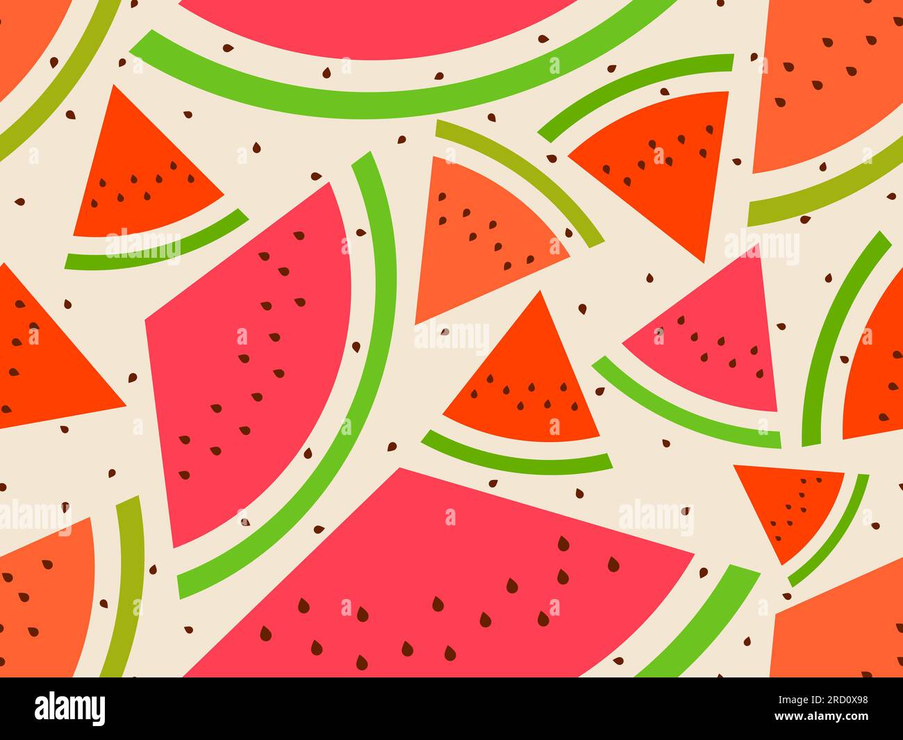 Seamless pattern with watermelon slices, modern style. Watermelon with ...