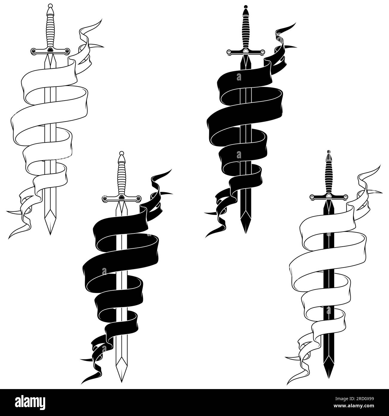 European medieval sword vector design,Ancient sword surrounded by ...