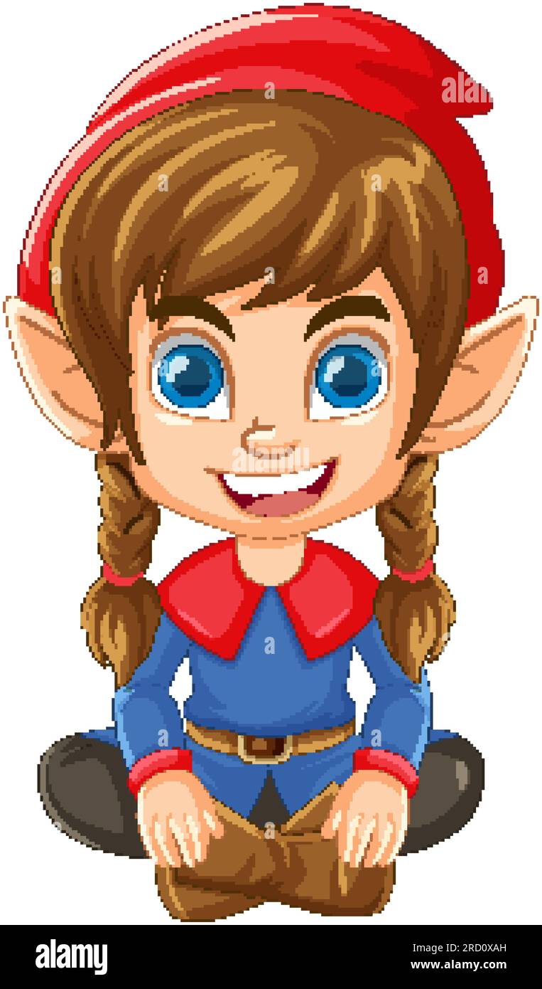 Cute elf cartoon character isolated illustration Stock Vector Image ...