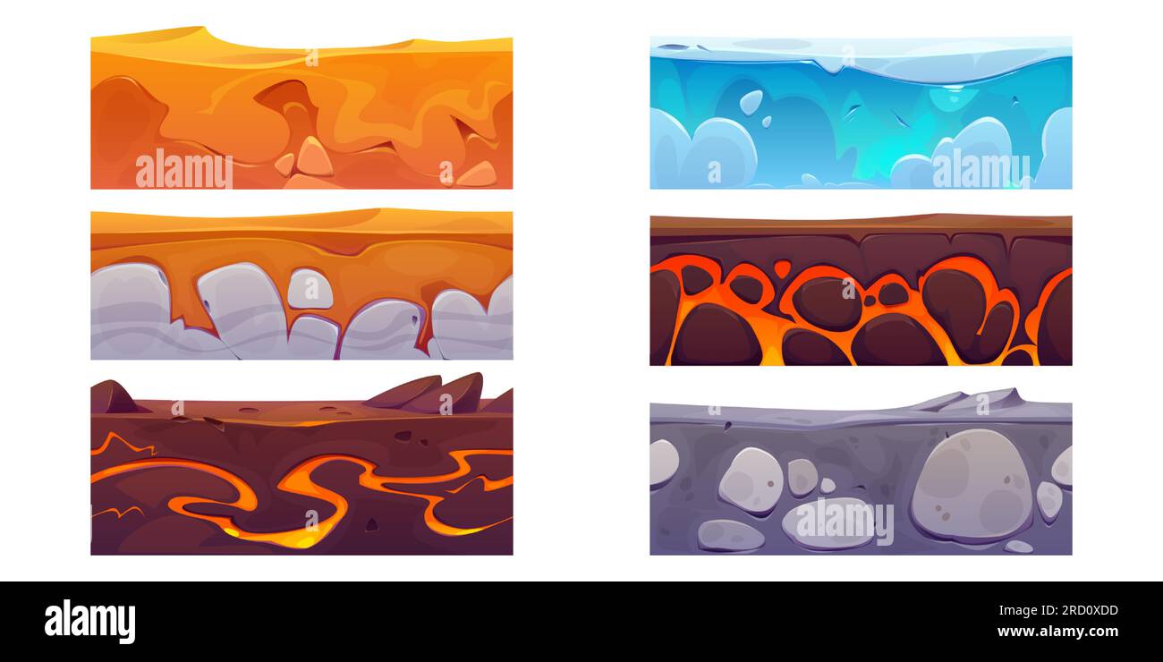 Seamless textures of soil and ground for game land layer. Landscape ...