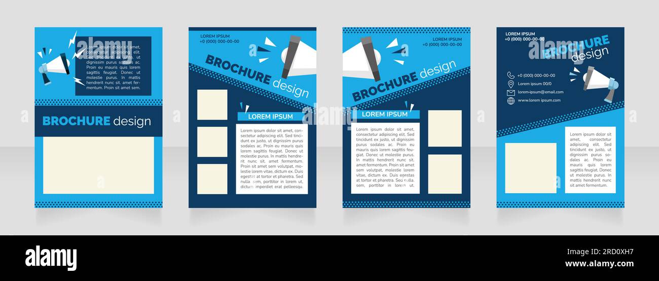 Social media promotion blue blank brochure layout design Stock Vector ...