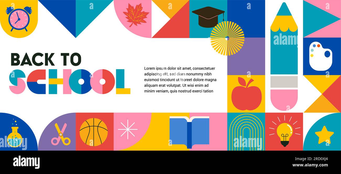 Back to school, geometrical modern style design. Back to school sale ...