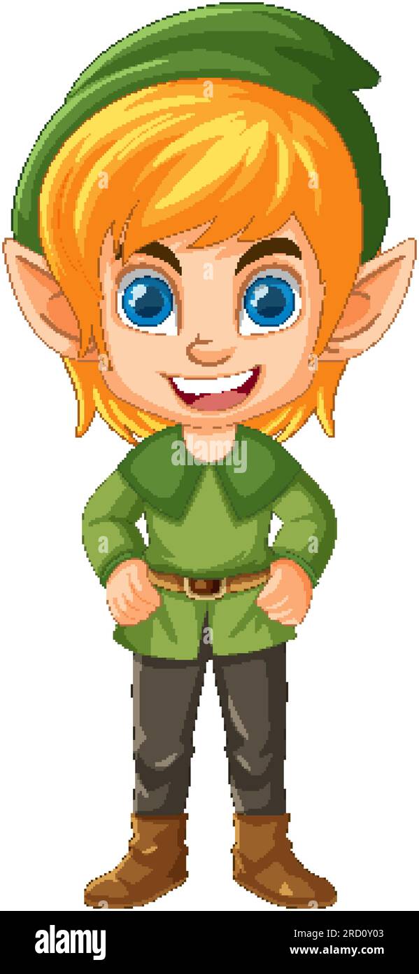 Cute elf cartoon character isolated illustration Stock Vector Image ...