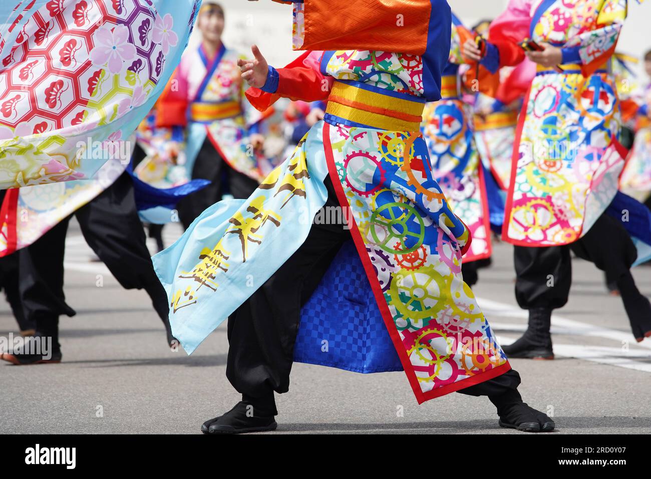 KAGAWA, JAPAN - JULY 15 2023: Japanese performers dancing in the famous ...