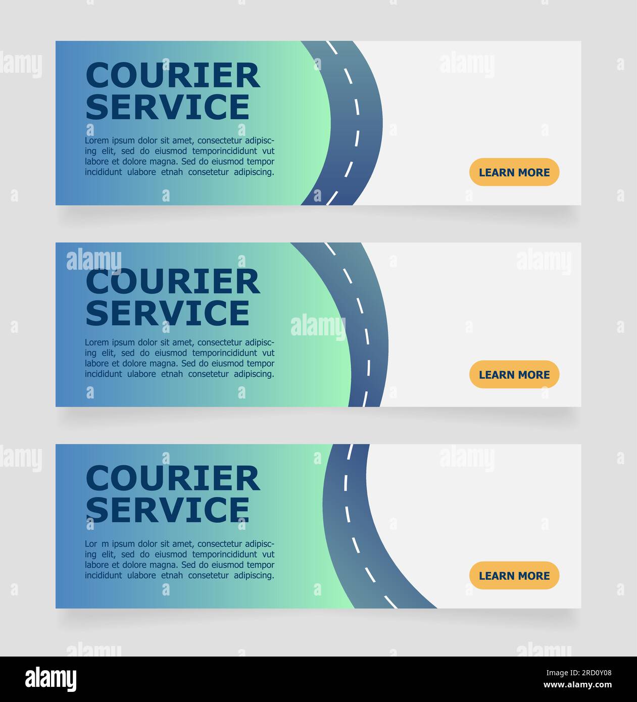 Courier service promotional web banner design template Stock Vector ...