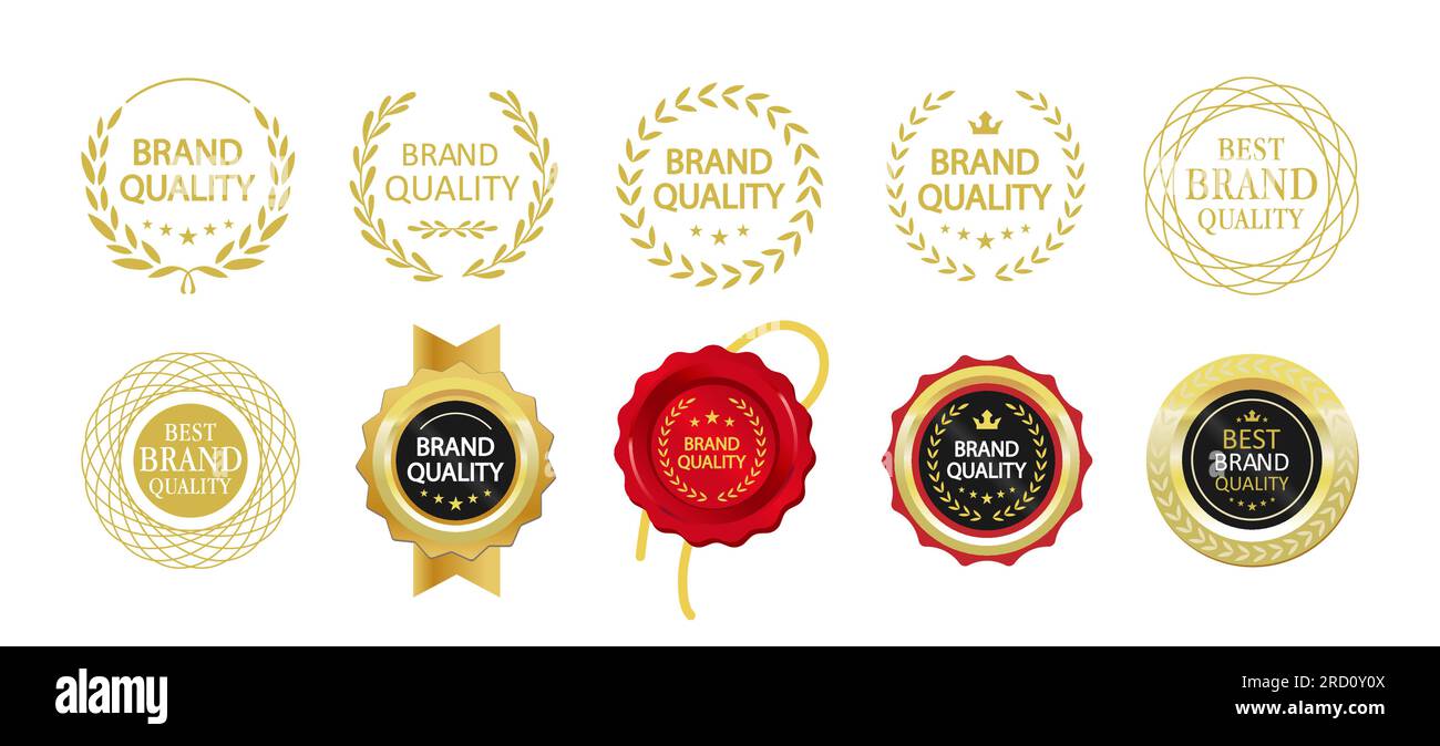 Rewards for business success achievements stamps vector design set ...