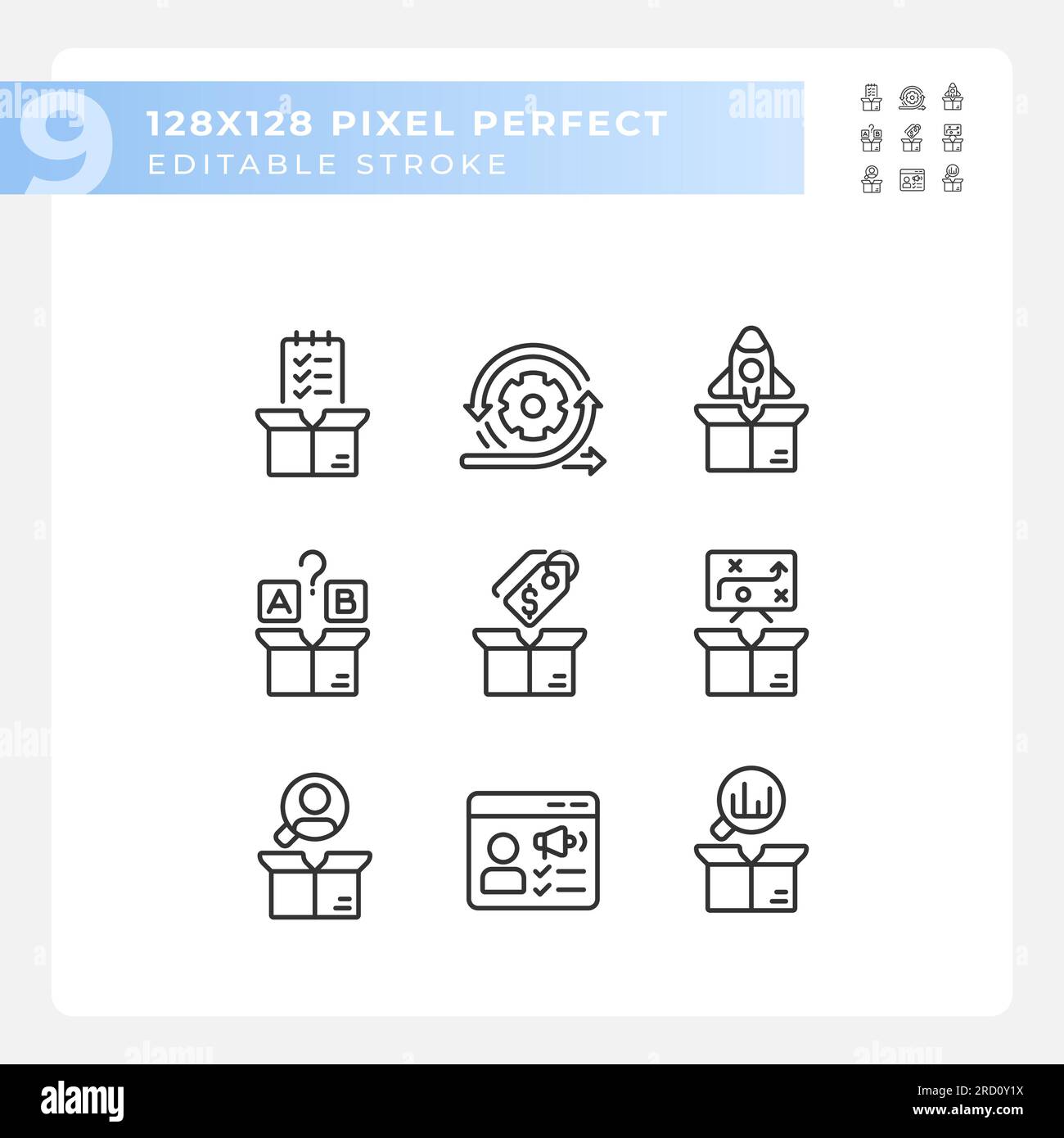 Editable pixel perfect black product management icons Stock Vector ... Editable pixel perfect black product management icons Stock Vector ...