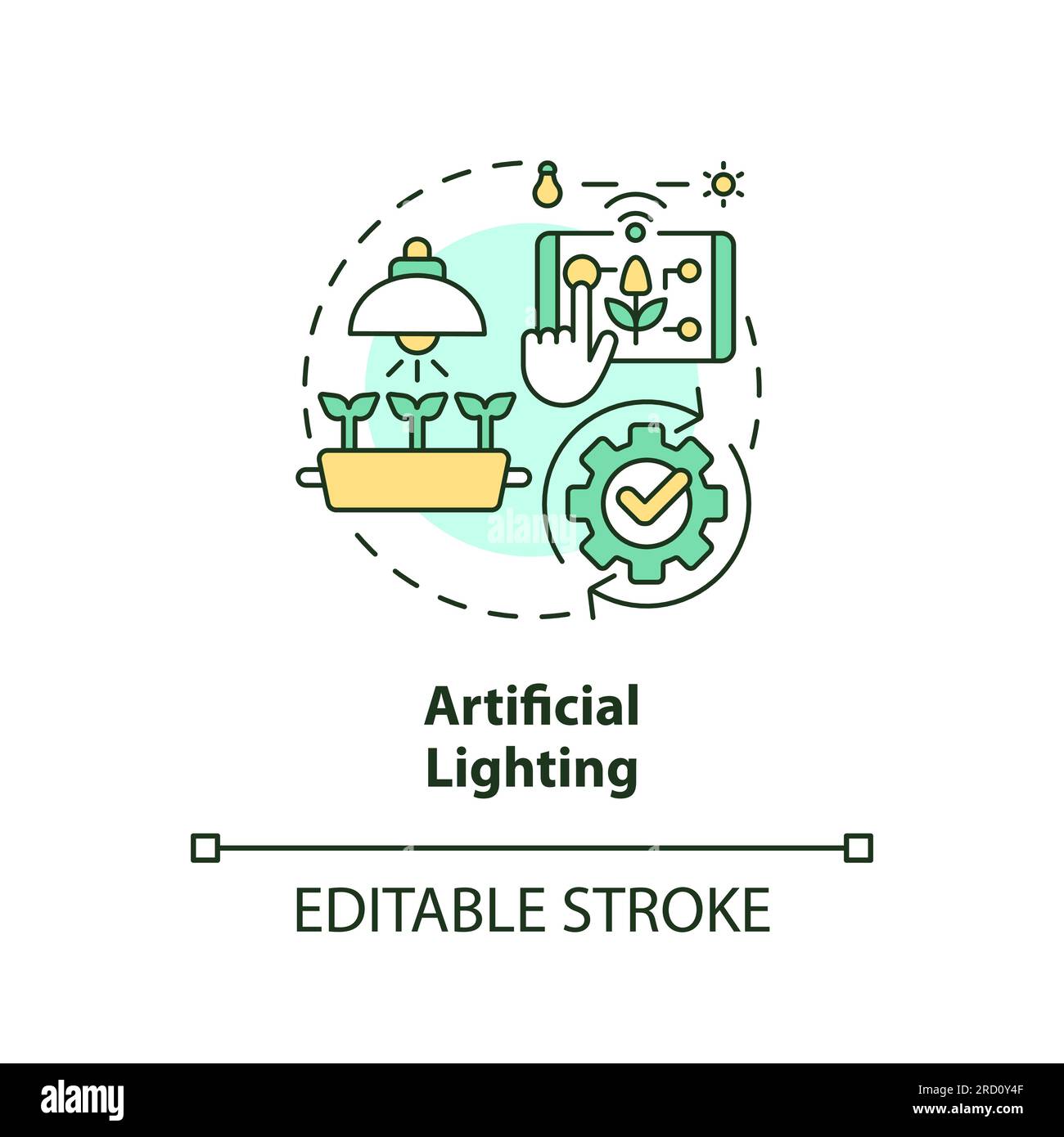Thin line editable artificial lighting icon concept Stock Vector Image & Art - Alamy