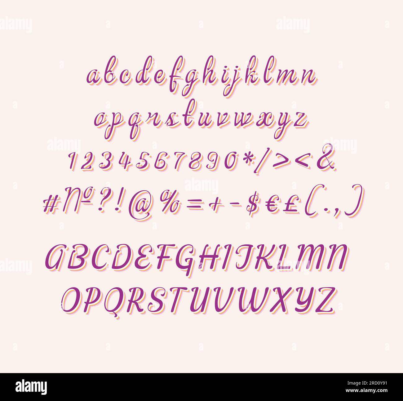 Handwritten modern style alphabet set Stock Vector Image & Art - Alamy