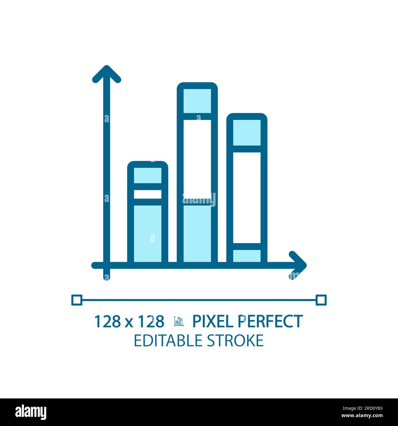 Vertical stacked column chart light blue icon Stock Vector Image & Art ...