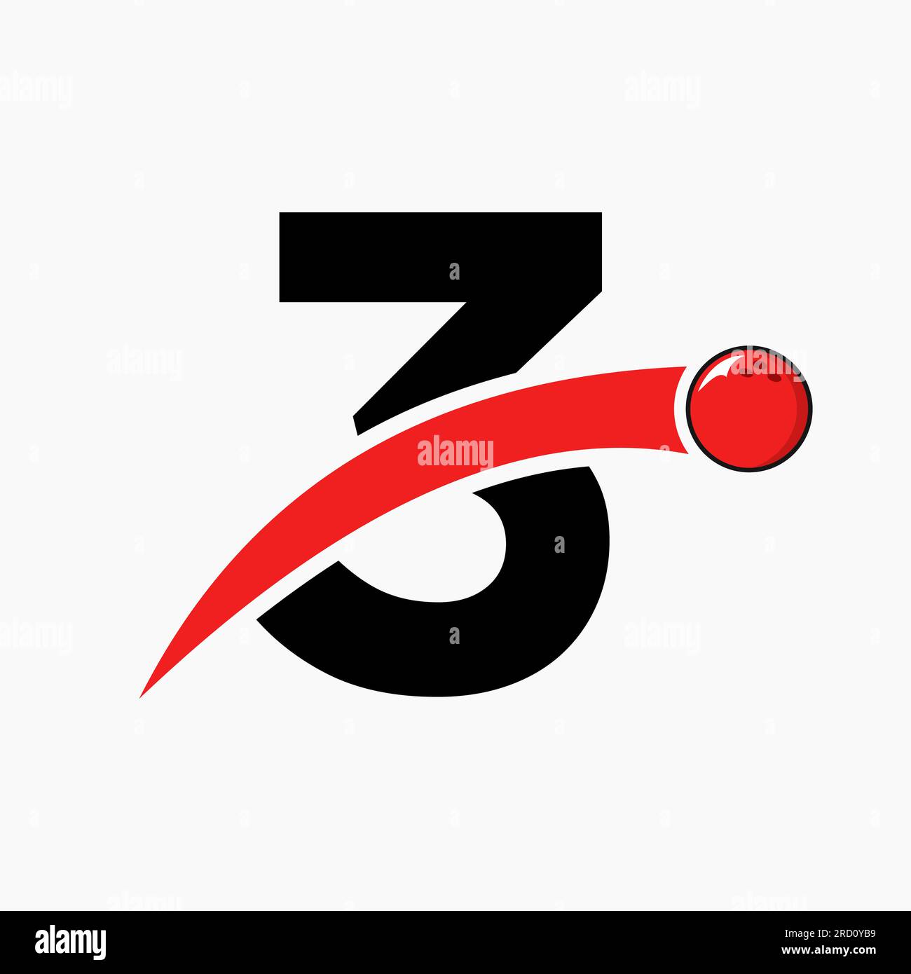 Letter 3 Bowling Logo. Bowling Ball Symbol With Moving Ball Icon Stock ...