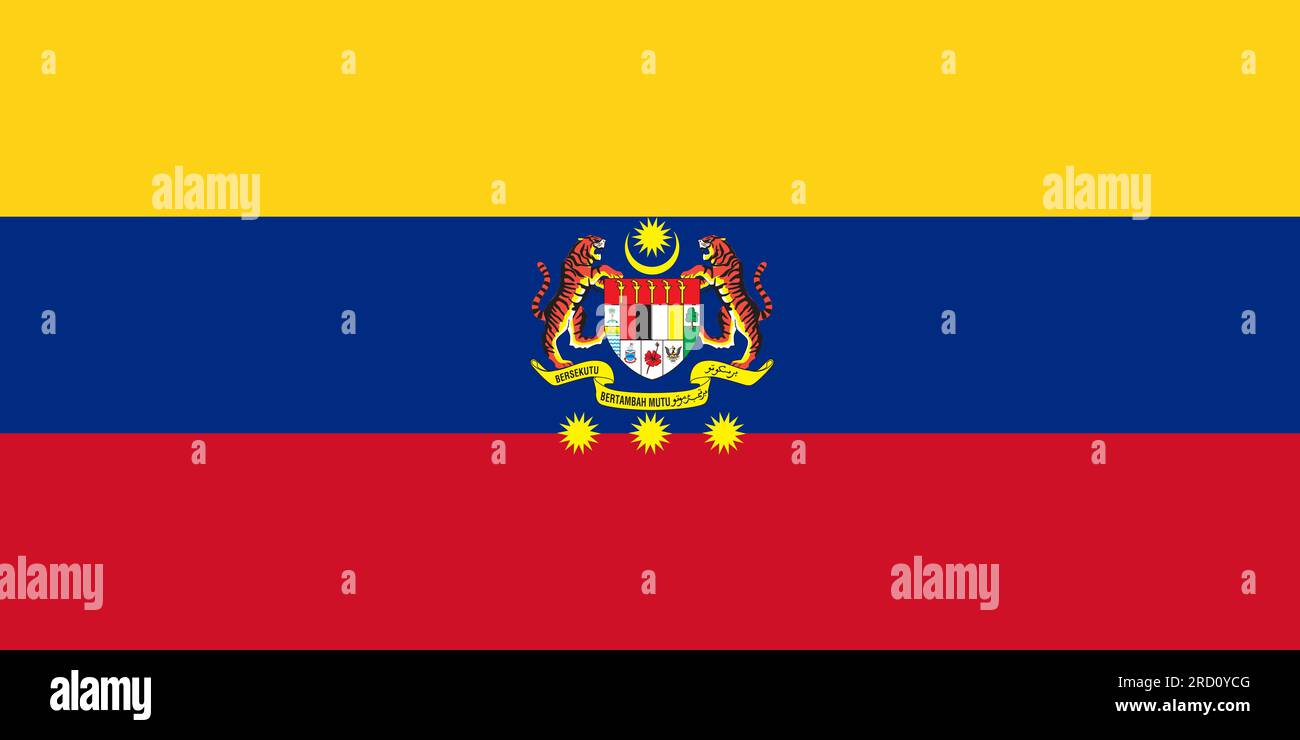 Top view of flag the Federal Territories Malaysia. Malaysian travel and ...