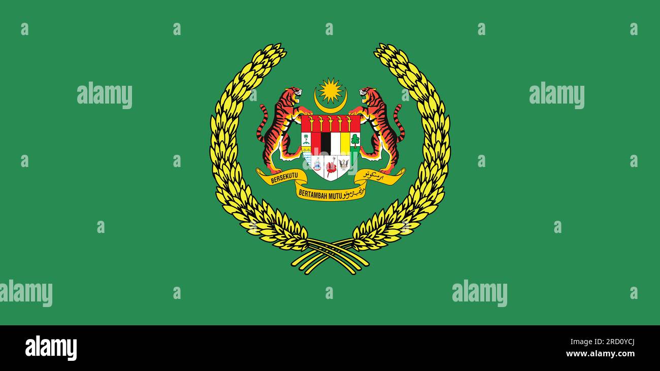 Top view of flag Standard of the Raja Permaisuri Agong Malaysia ...