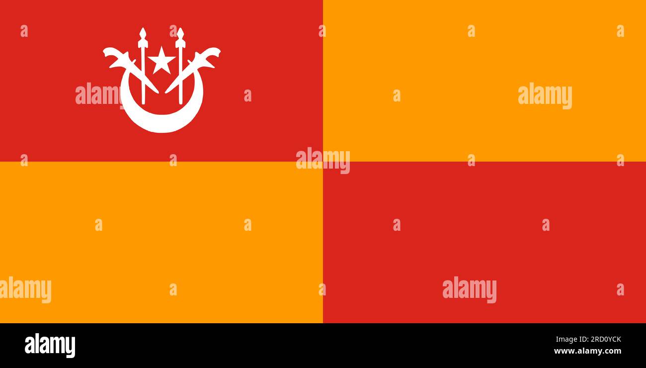 Top view of flag Tanah Merah, Kelantan Malaysia. Malaysian travel and ...