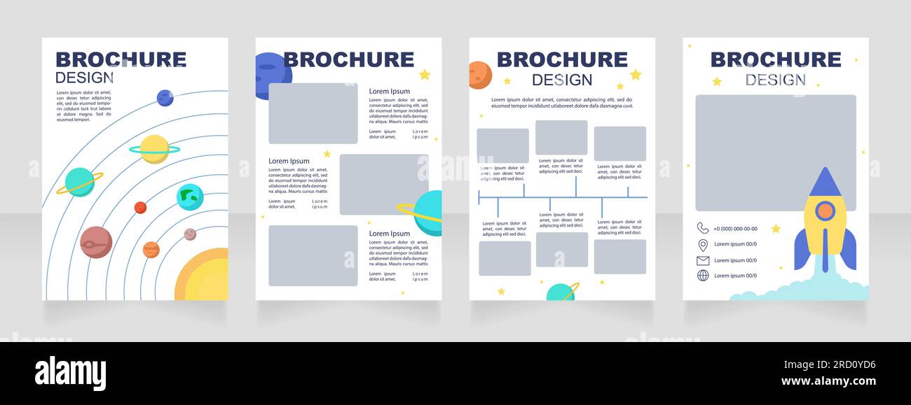 Learning about astronomy with friends blank brochure design Stock ...