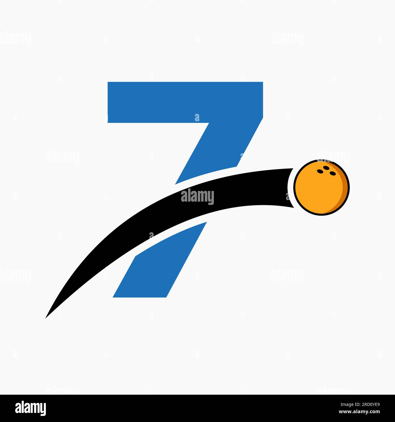 Letter 7 Bowling Logo. Bowling Ball Symbol With Moving Ball Icon Stock ...