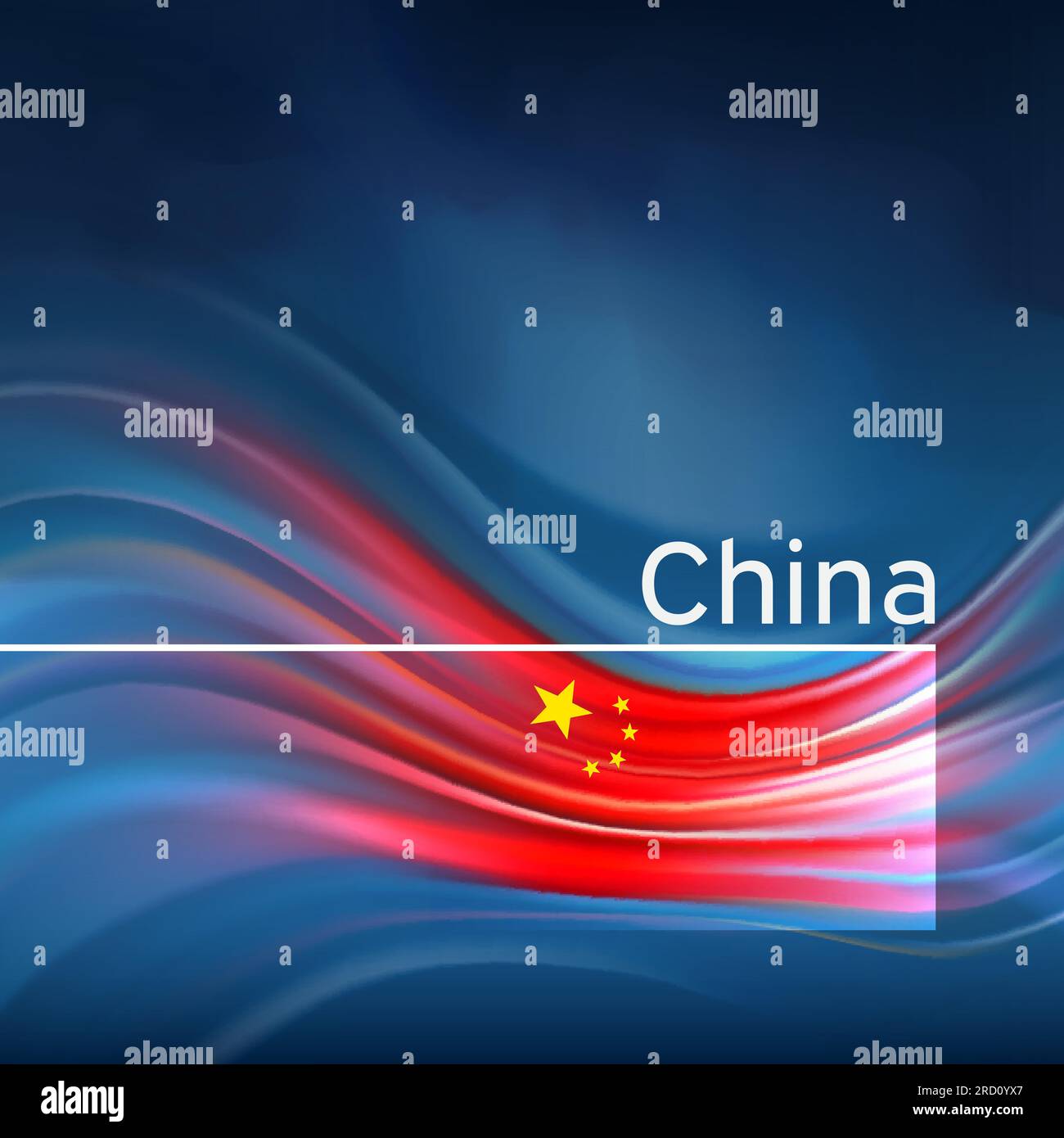China flag background. Abstract chinese flag in the blue sky. PRC ...