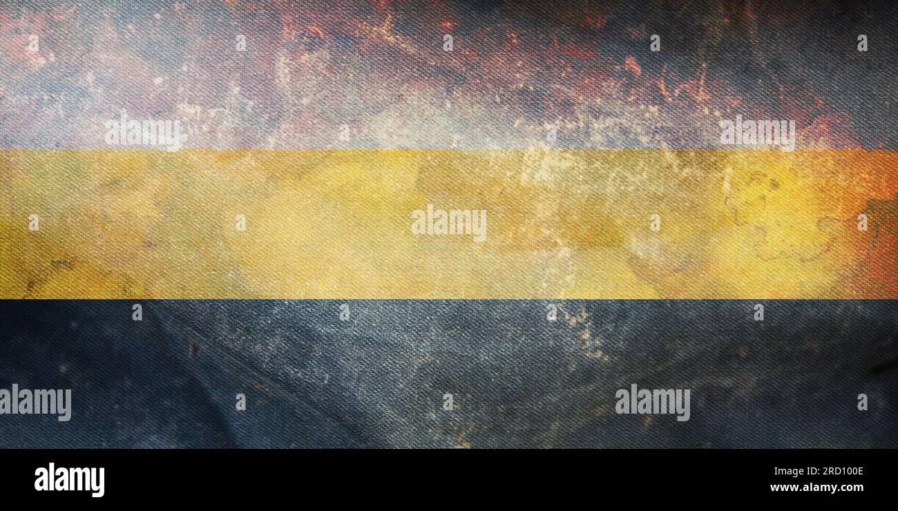 Top view of retro flag Perak Malaysia with grunge texture. Malaysian ...