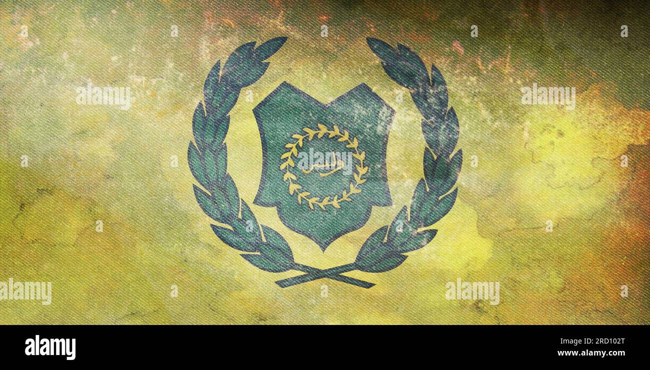 Top view of retro flag Royal Standard of the Raja of Perlis Malaysia ...