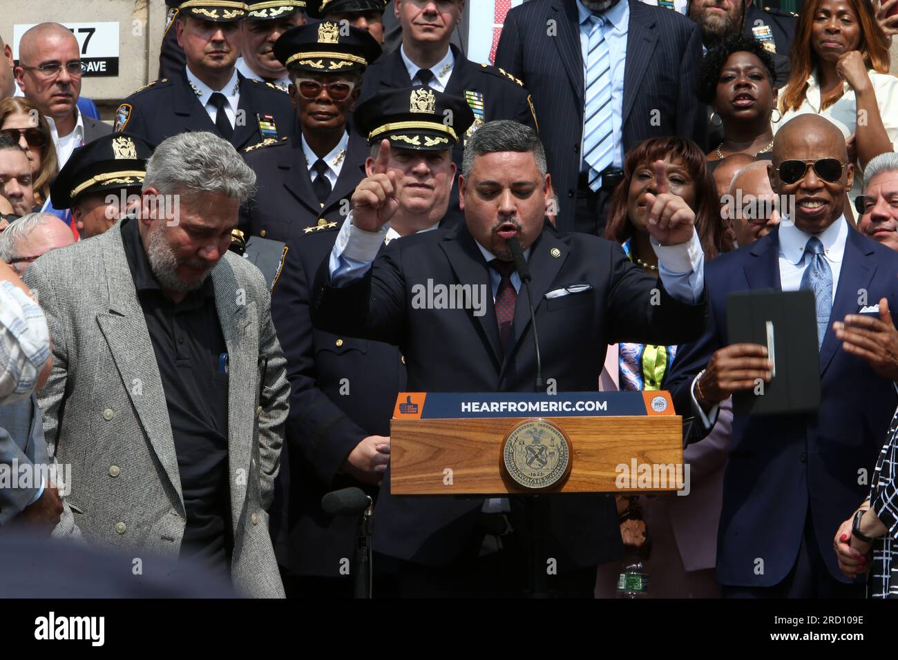 Bronx, NY, USA. 17th July, 2023. New York City Mayor Eric Adams ...